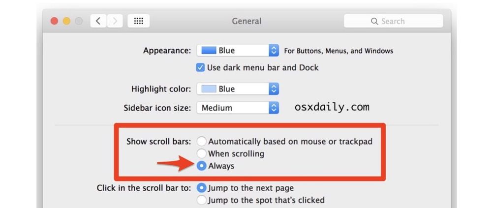 How to Keep the Scroll Bars from Disappearing on Mac