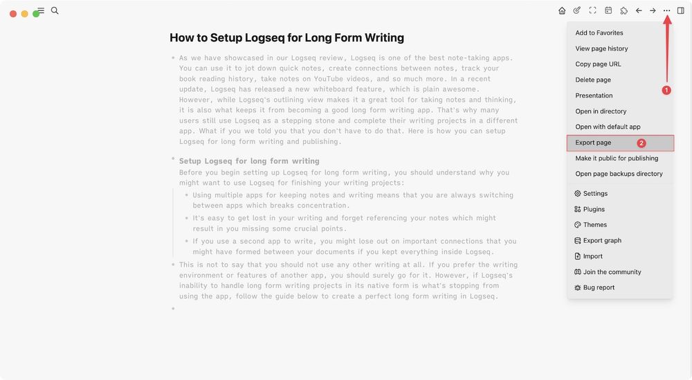 How to Setup Logseq for Long-Form Writing | appsntips
