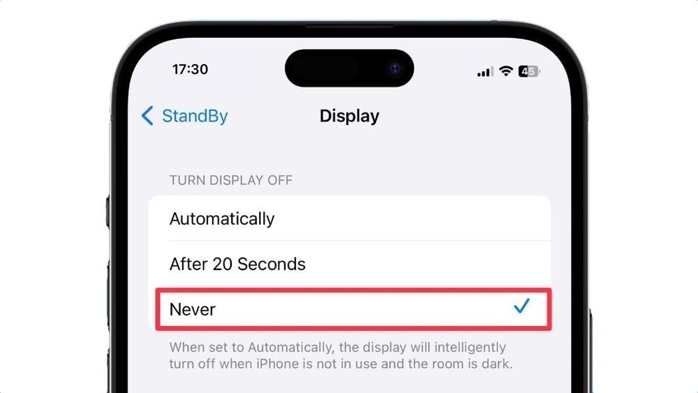How to Stop iPhone Display from Turning Off in StandBy Mode