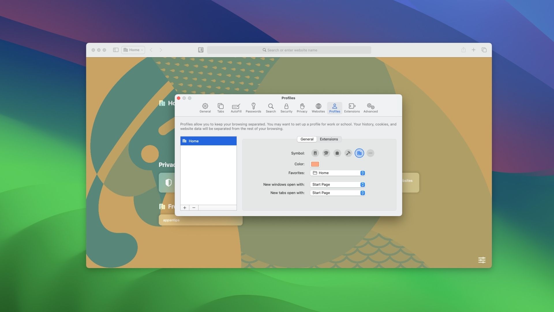 How to Create and Use Profiles in Safari | appsntips