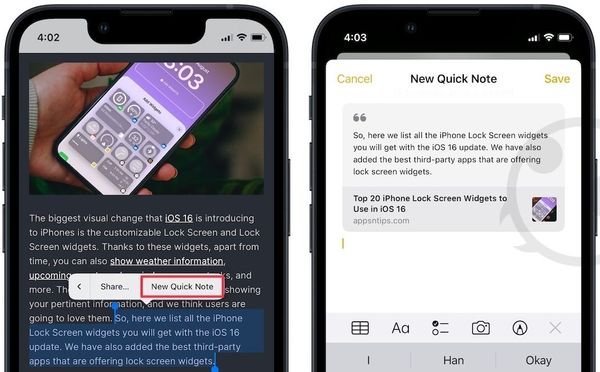 How to Use Quick Note on iPhone and Why You Should | appsntips